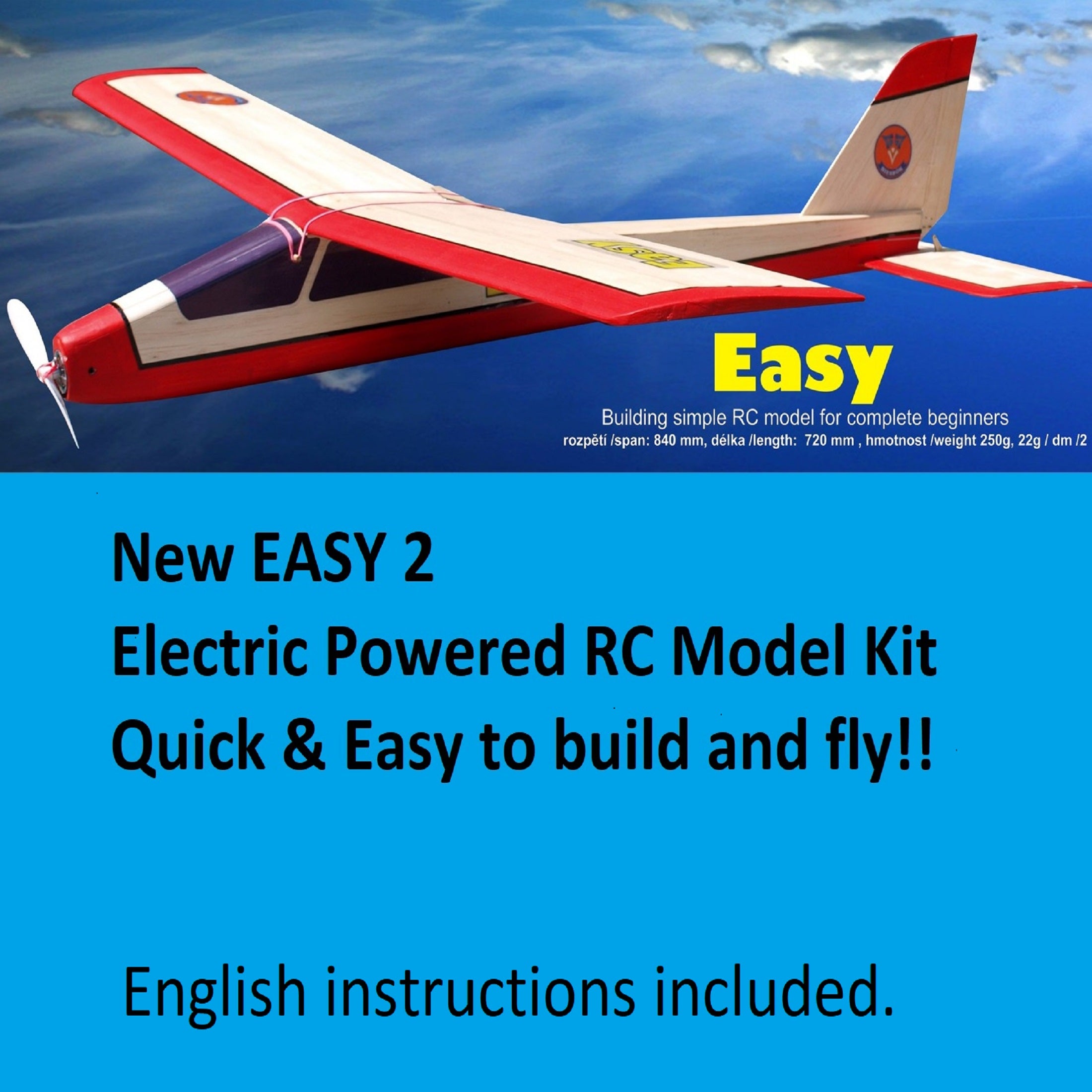 Hiesbok EASY2 Model Aircraft Kit for 2-channel radio control and elect ...